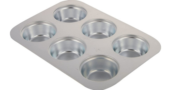 ALUMINIUM MUFFIN MOULD - 6 CAVITY