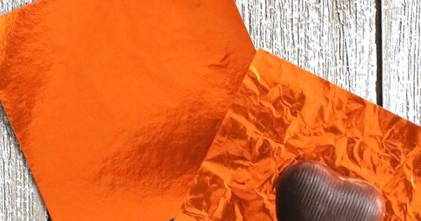 Rust Orange Chocolate Foil Wrapper - Small