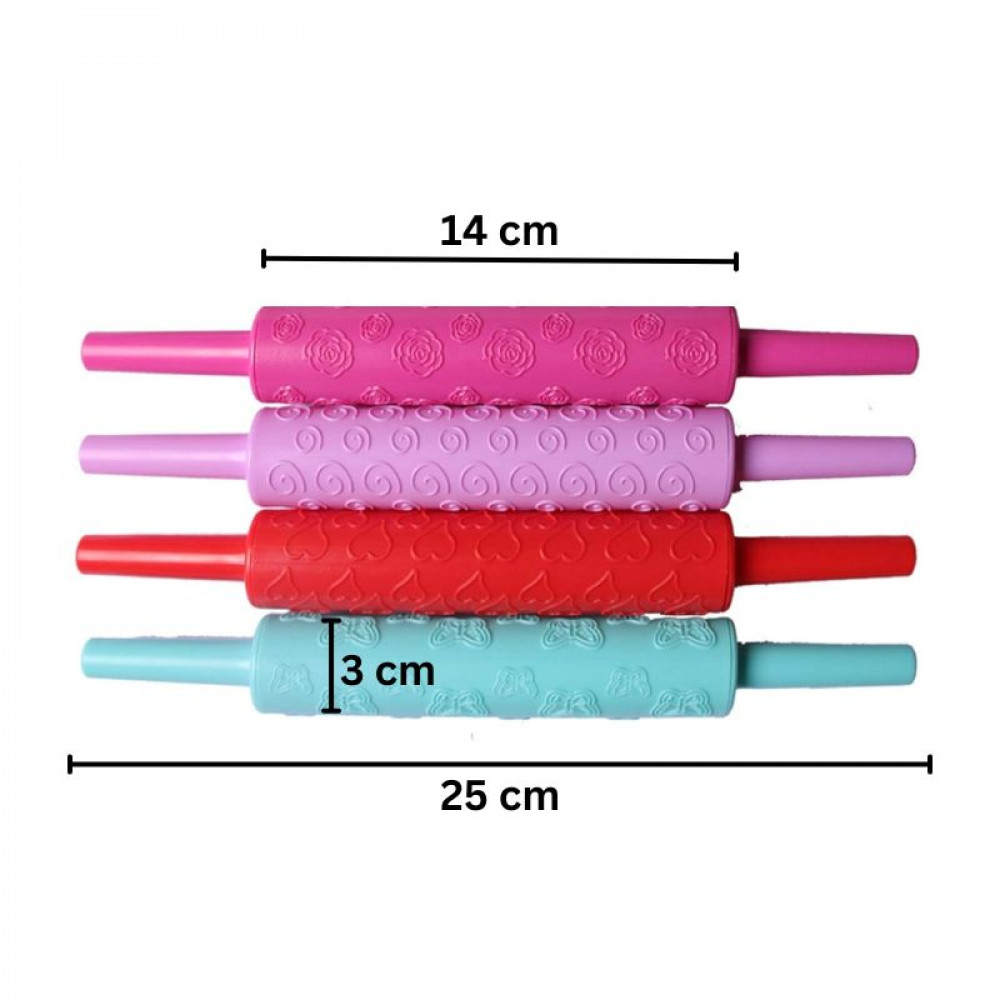 Heart Embossed Textured Rolling Pin