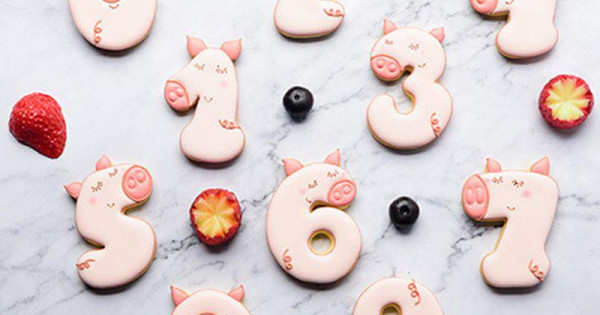 Pig 0-9 Numbers Fondant & Cookie Cutter