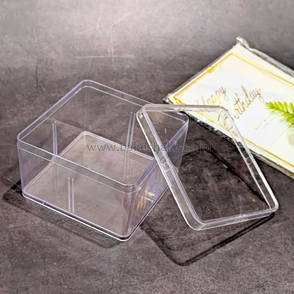 Acrylic Dessert Tub | Clear Plastic Container Box - Square Shape (Set ...