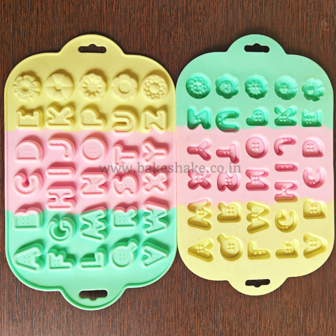 Alphabet With Flower Silicone Mould