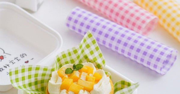 Bento Cake Food Paper Liners | Bento Cake Pad Paper - Checks