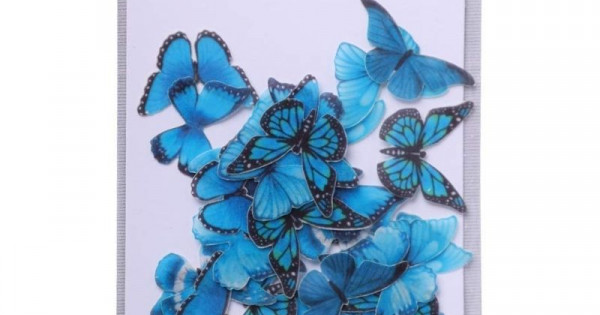 Blue Butterfly - Edible Wafer Cake Toppers