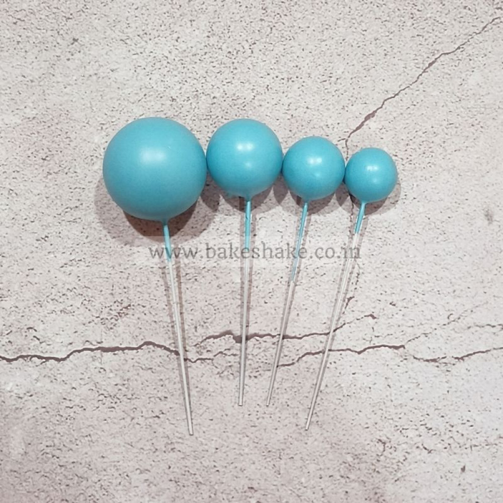 Blue Faux Ball Toppers (20 Pcs) Matt Finish