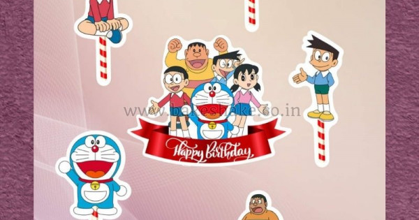 Doraemon Nobita Paper Toppers (Set of 6)