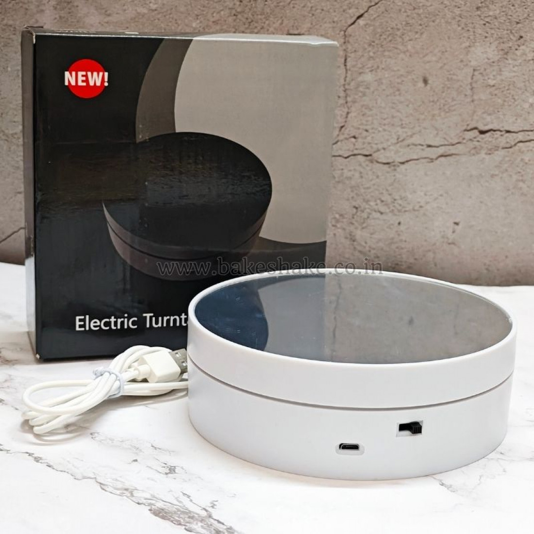 Electric Rotating Turntable - White