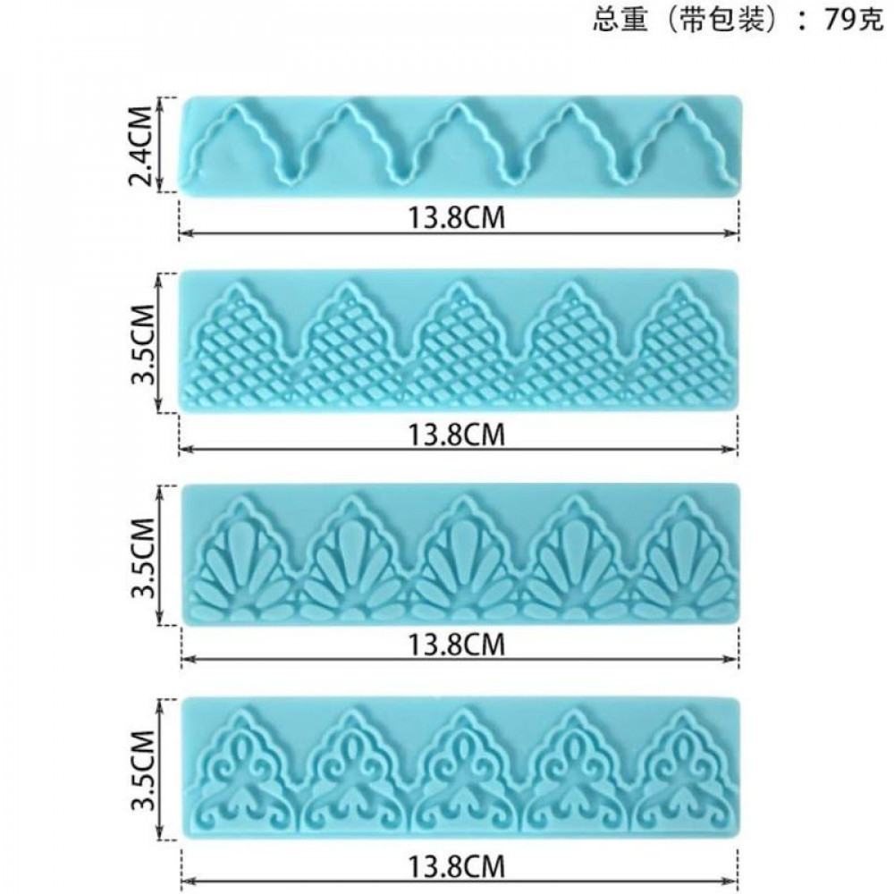 Cake Border Fondant Cutter Set of 4