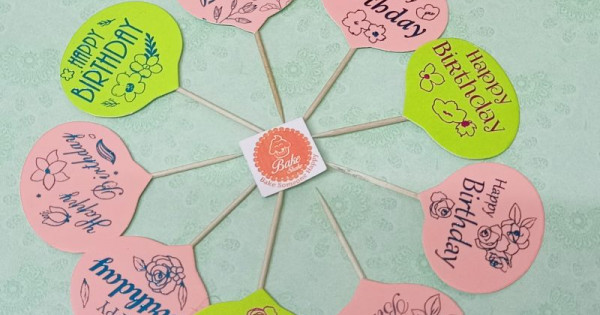Happy Birthday Paper Toppers 100 Pieces (Random Design)