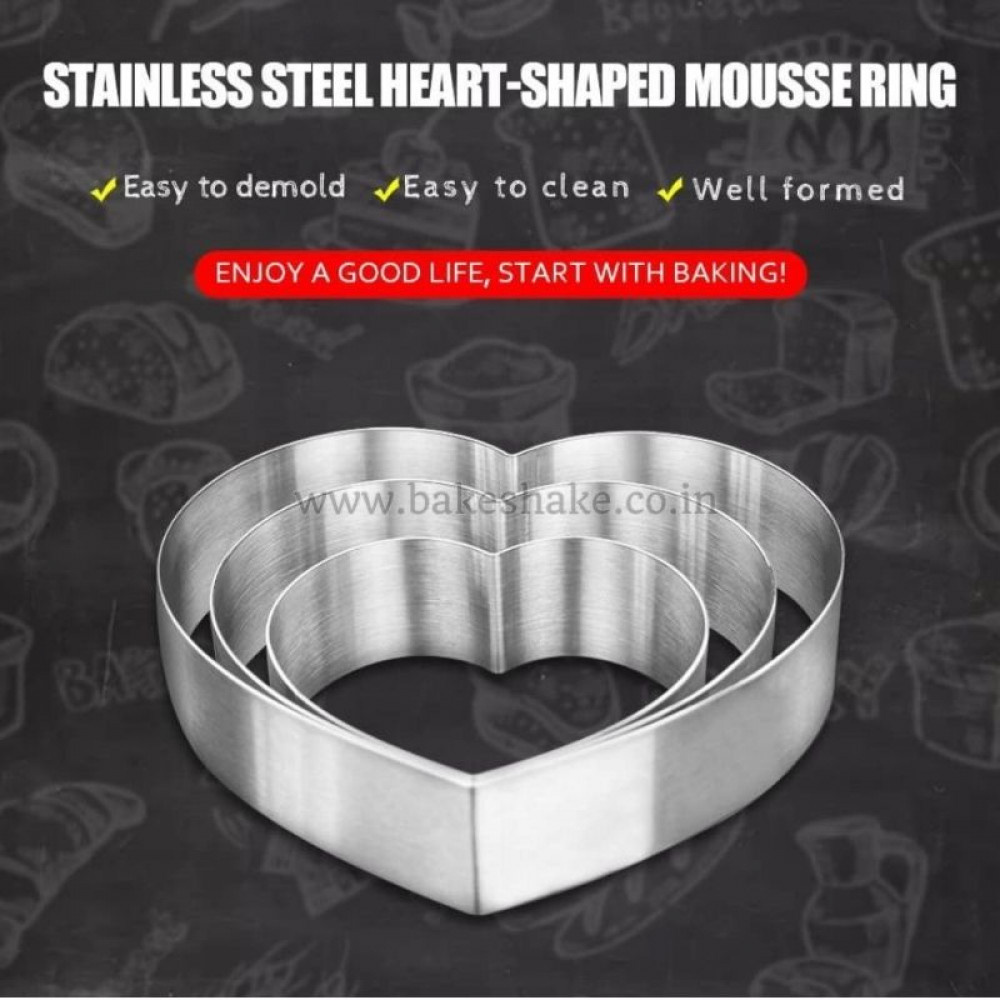 Heart Cake Ring | Cheesecake Mousse Cake Ring (7.5x2 inch)