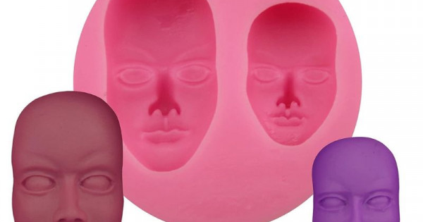 2 Human Faces Fondant Mould