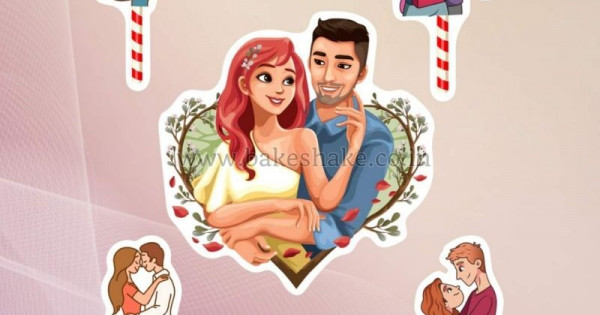 Love Theme Paper Toppers (Set of 5)