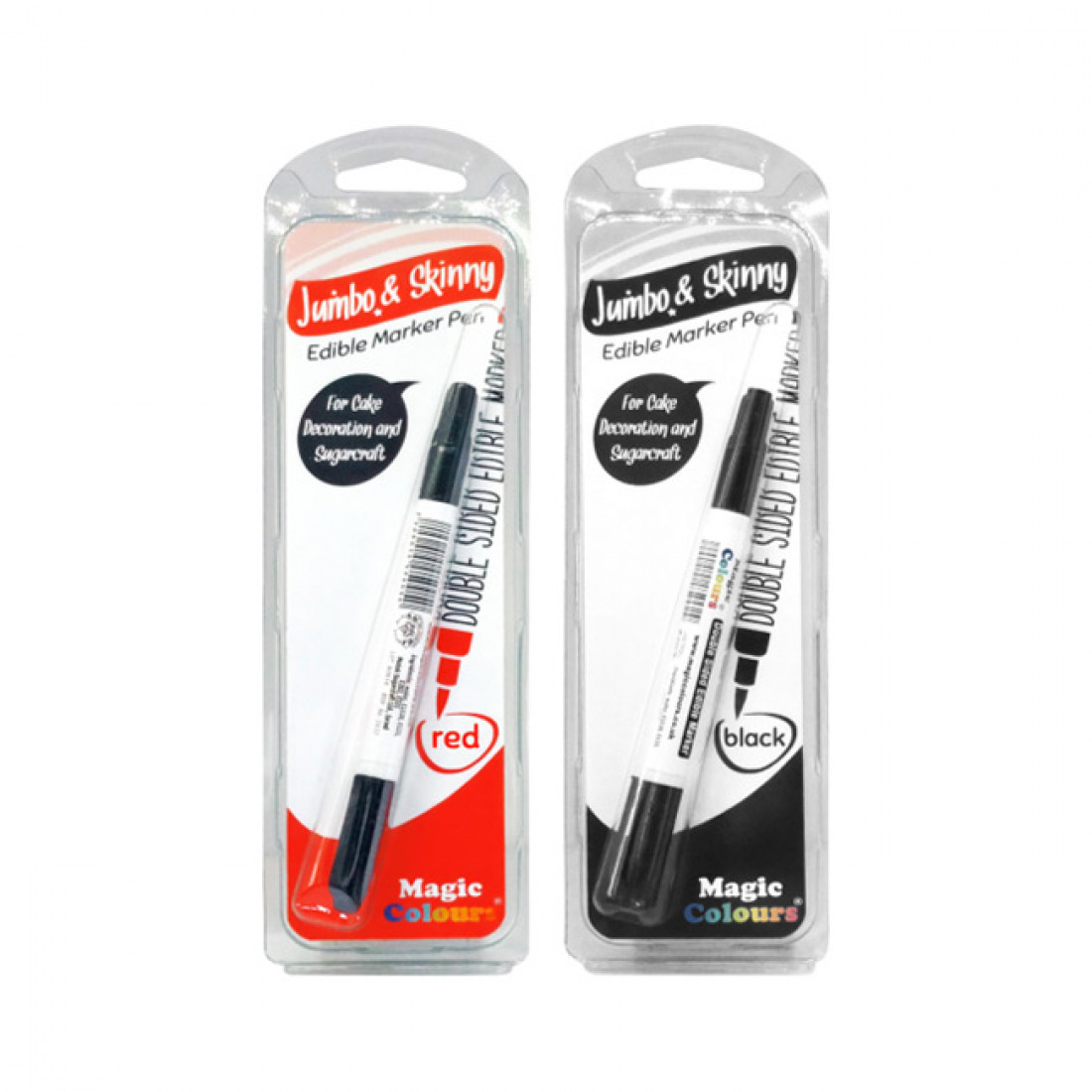 Red & Black Edible Marker Jumbo & Skinny - Magic Colours (Pack of 2)