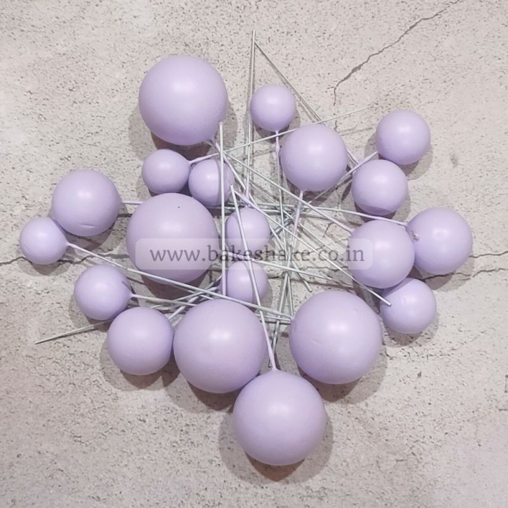 Mauve Faux Ball Toppers (20 Pcs) Matt Finish