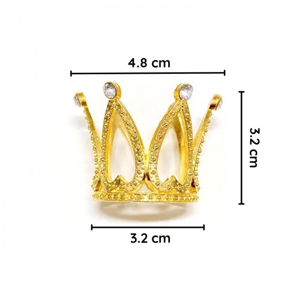 Silver and Gold Crown Cake Topper (Set of 2)