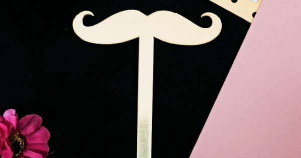 Moustache Acrylic Cake Topper
