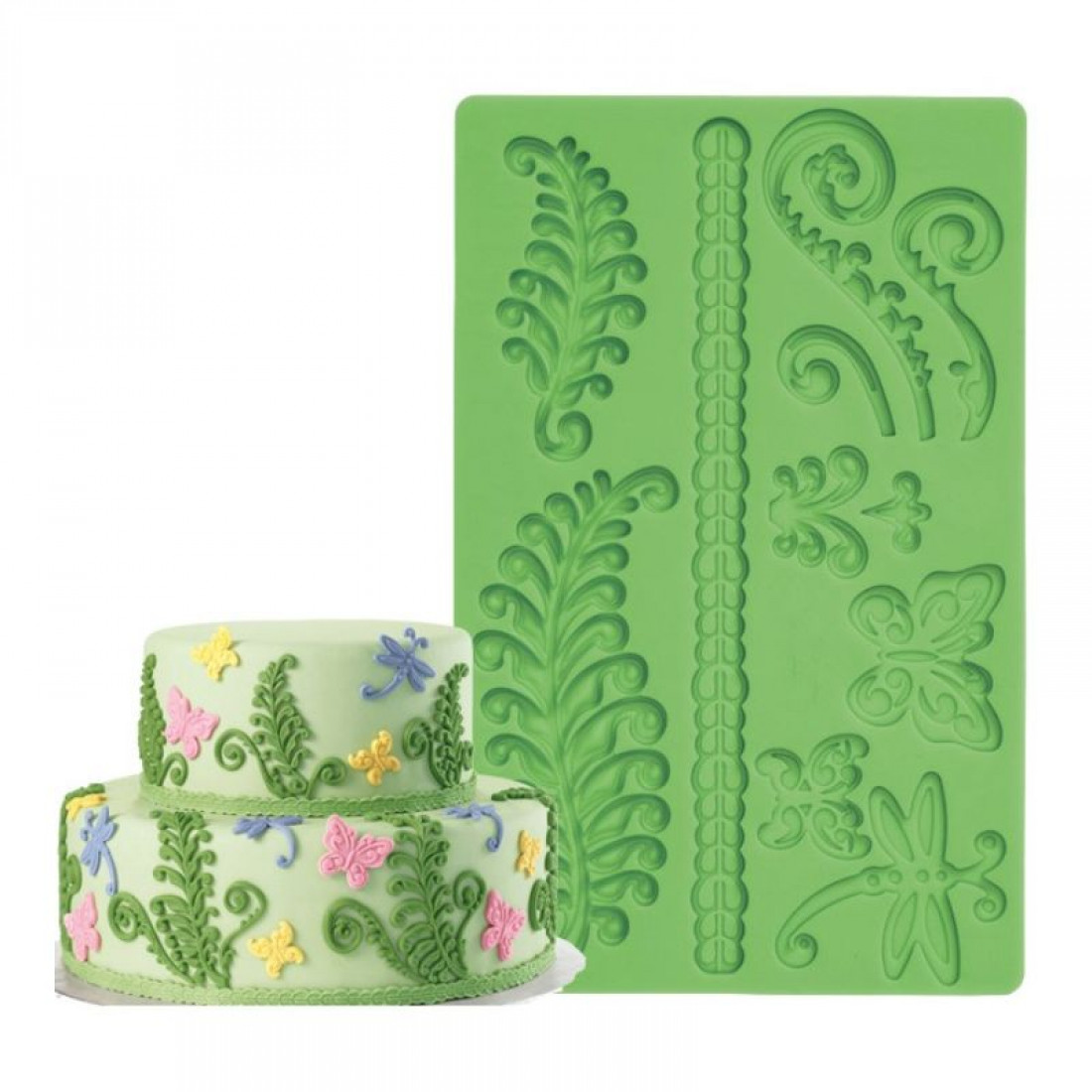 Silicone Mould Fern, Leaf, Frond, Trim, Butterfly, Dragonfly