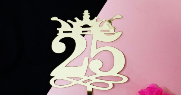 Number 25 Acrylic Cake Topper