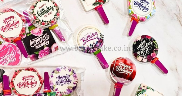 Birthday Paper Toppers 100 Pcs (5 Random Designs)