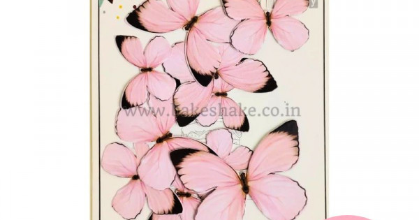 Pastel Pink Butterfly Paper Cake Topper (10 Small Pieces)