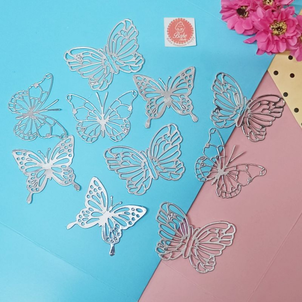 Silver Butterflies (10 Pieces)