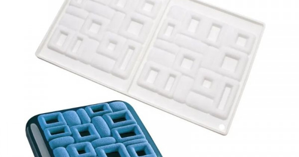 Square Maze Shape 2 Cavity Silicone Mould