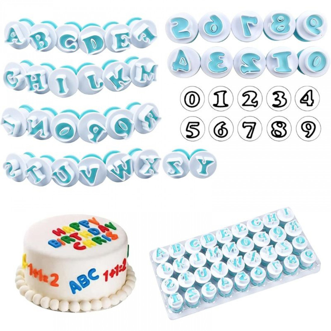 36 Pcs Upper Case Alphabets And Numbers Cookie Cutter