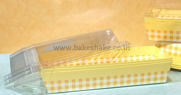 Yellow Checks Rectangular Bake And Serve Cake Mould